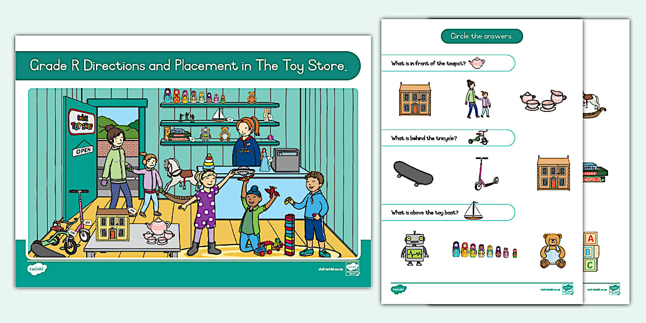 Grade R Direction and Placement In The Store (teacher made)