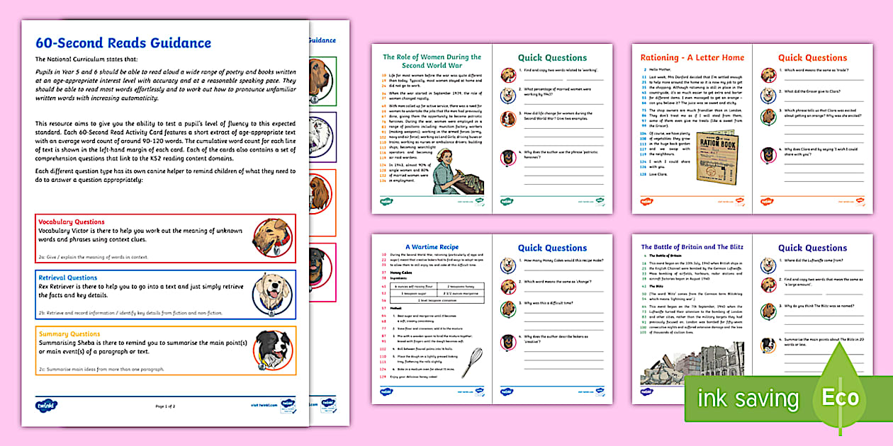 60-Second Reads: World War 2 Activity Pack - Twinkl