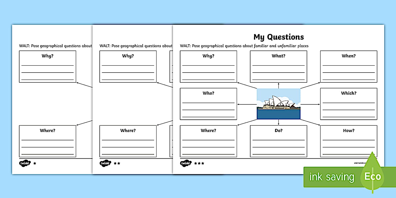 SA Posing Geographical Questions Differentiated Worksheets