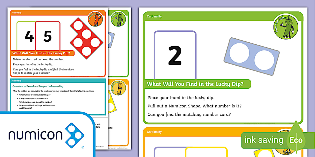 👉 EYFS Maths Chilli Challenges: Lucky Dip Numicon Shapes
