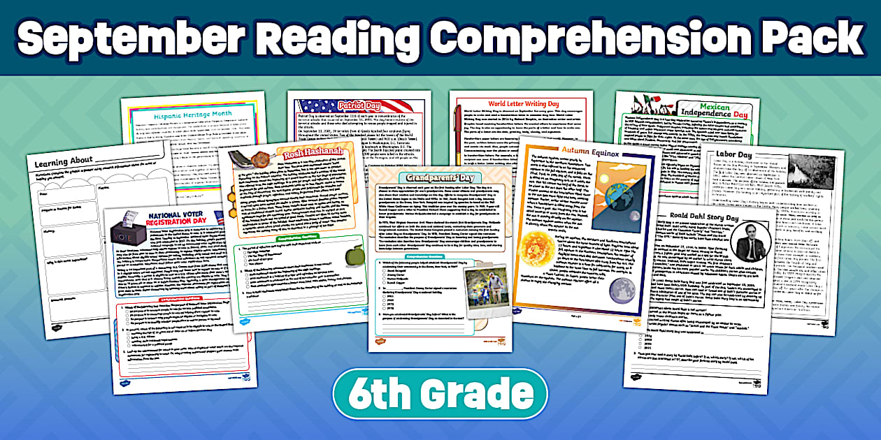 Sixth Grade September Reading Comprehension Pack