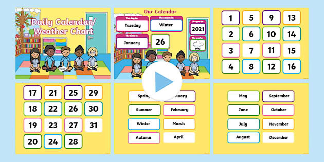 Daily Calendar/Weather Chart (teacher made) - Twinkl