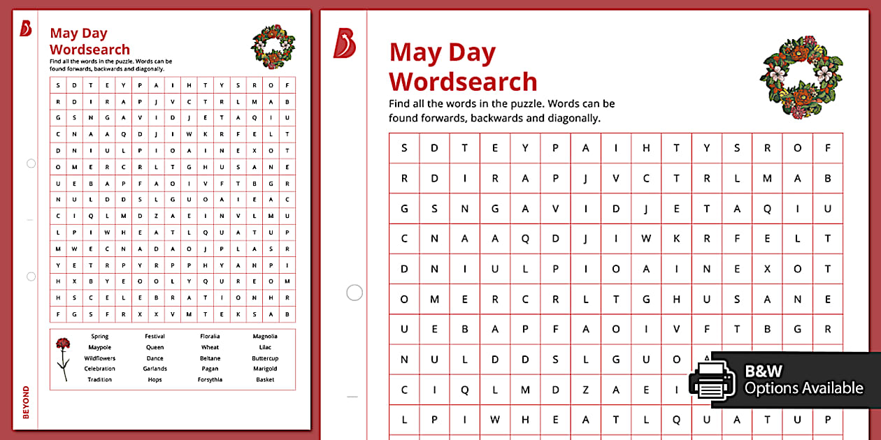 Wordsearch Puzzle: May Day Activity | Teacher Toolbox | Beyond