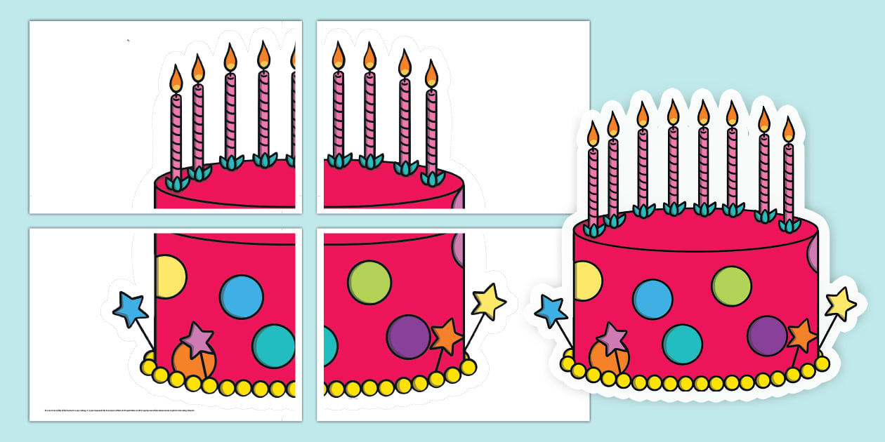 Birthday Cake Large Cut-Out - Twinkl Cut Out (teacher made)