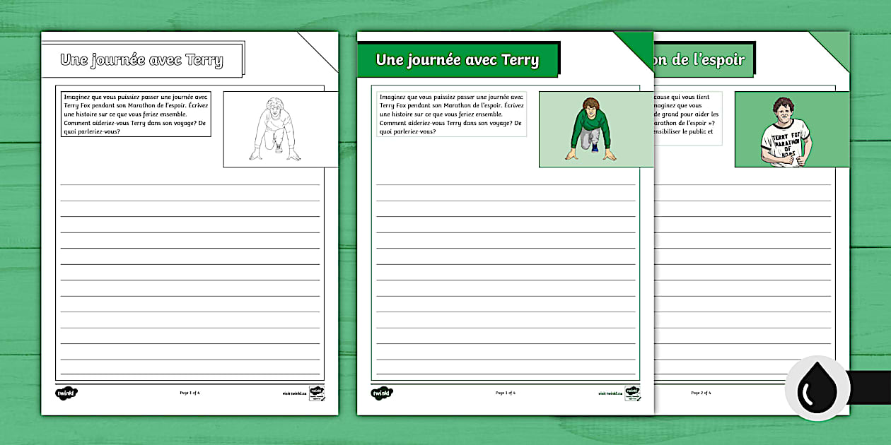 Terry Fox Writing Prompts French (Teacher-Made) - Twinkl