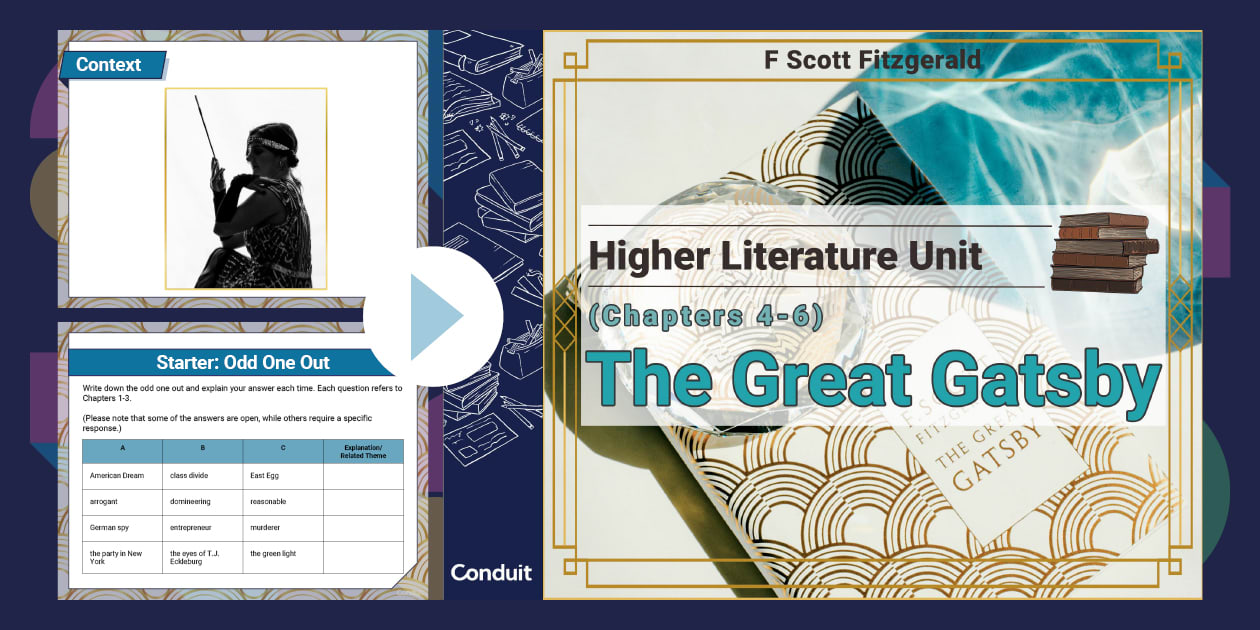 'The Great Gatsby' Unit of Work: Chapters 4-6 (teacher made)