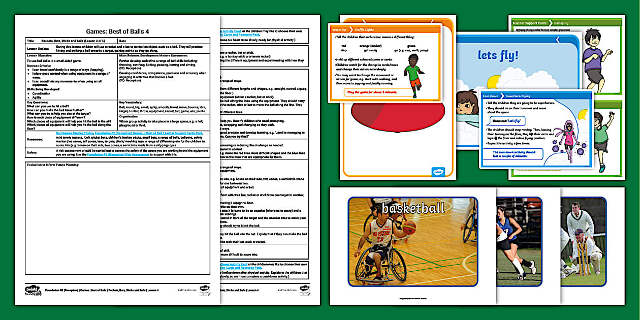 Foundation PE Best of Balls Pack 4: Rackets, Bats and Balls