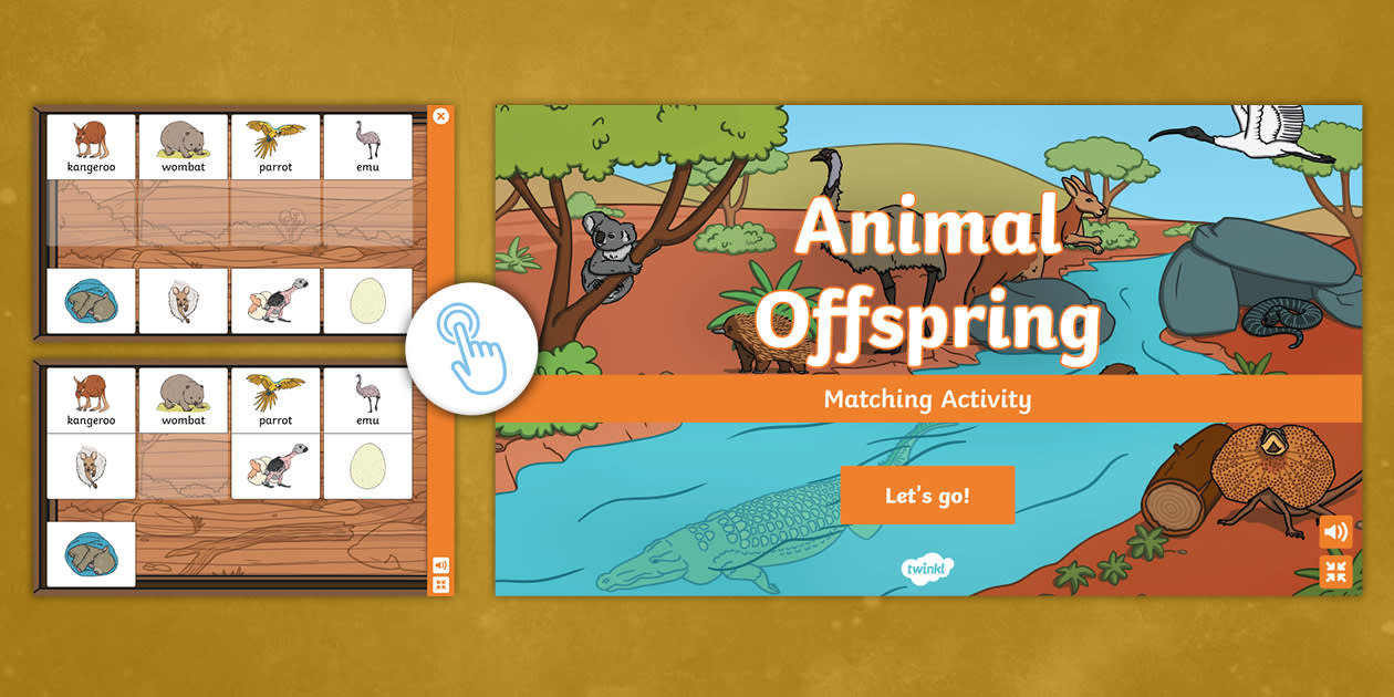 Animal Offspring Interactive Matching Activity - Twinkl