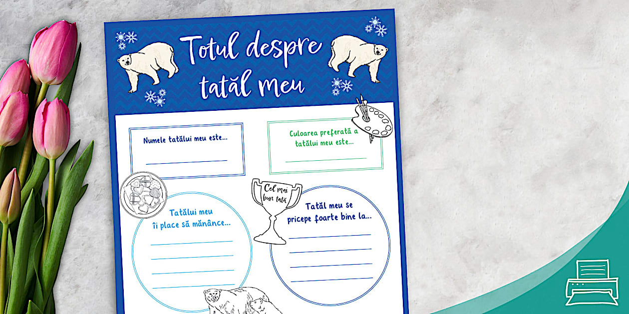 Totul despre tatăl meu – Fișă de activitate - Twinkl