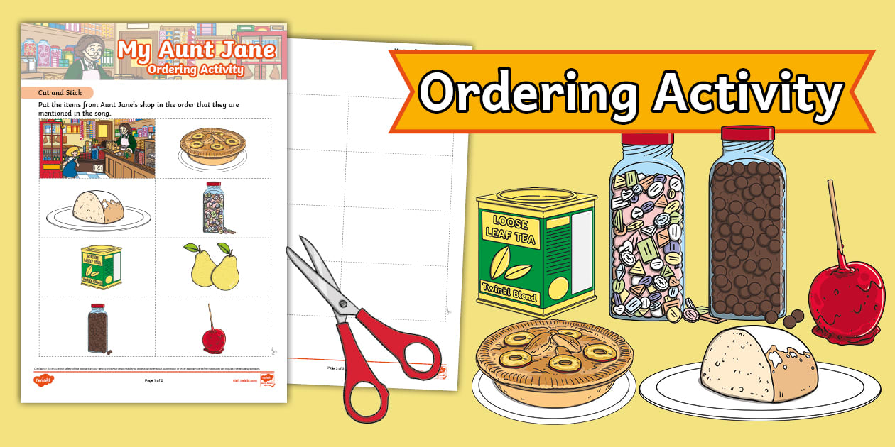 My Aunt Jane Ordering Activity