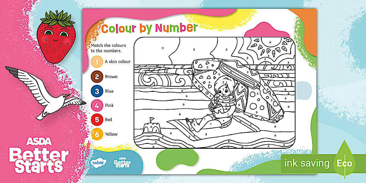FREE! - ASDA Better Starts: Summer-Themed Colour by Number