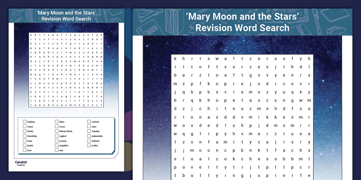 'Mary Moon and the Stars' Revision Word Search