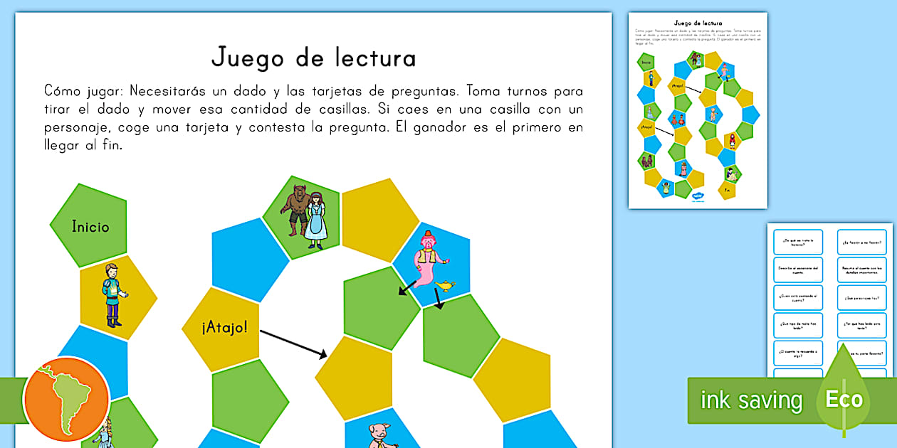 Editable Juego de mesa Comprensión lectora (teacher made)