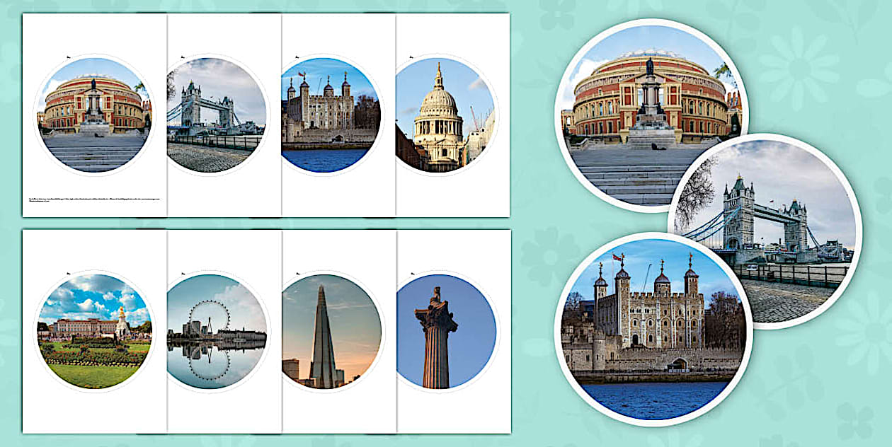 London Wahrzeichen - Fotos zum Ausschneiden - Twinkl