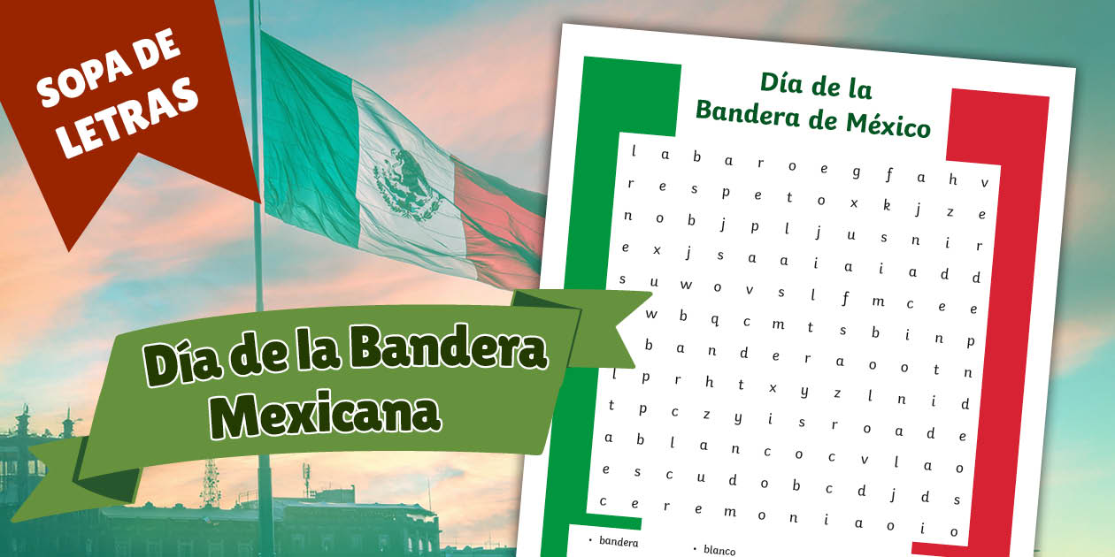 Sopa de letras del Día de la Bandera para niños
