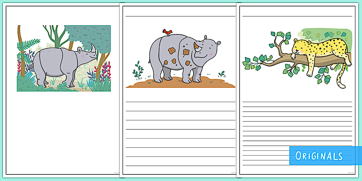 Ronald the Rhino Writing Frames (teacher made) - Twinkl