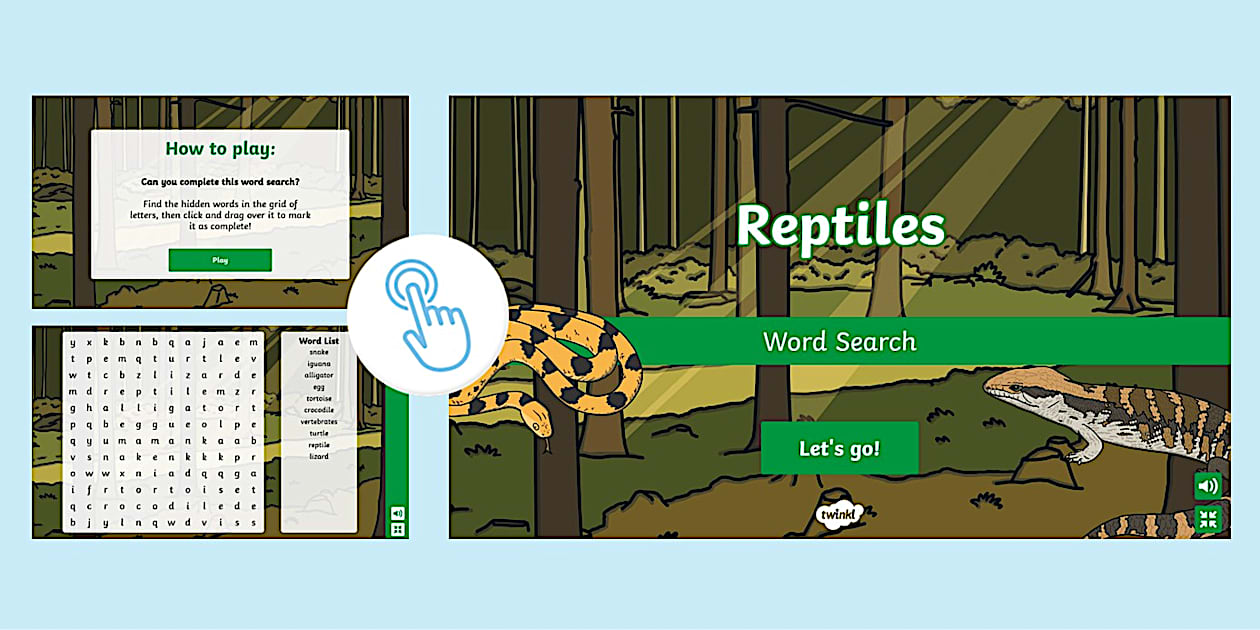 Reptiles Interactive Word Search (teacher made) - Twinkl