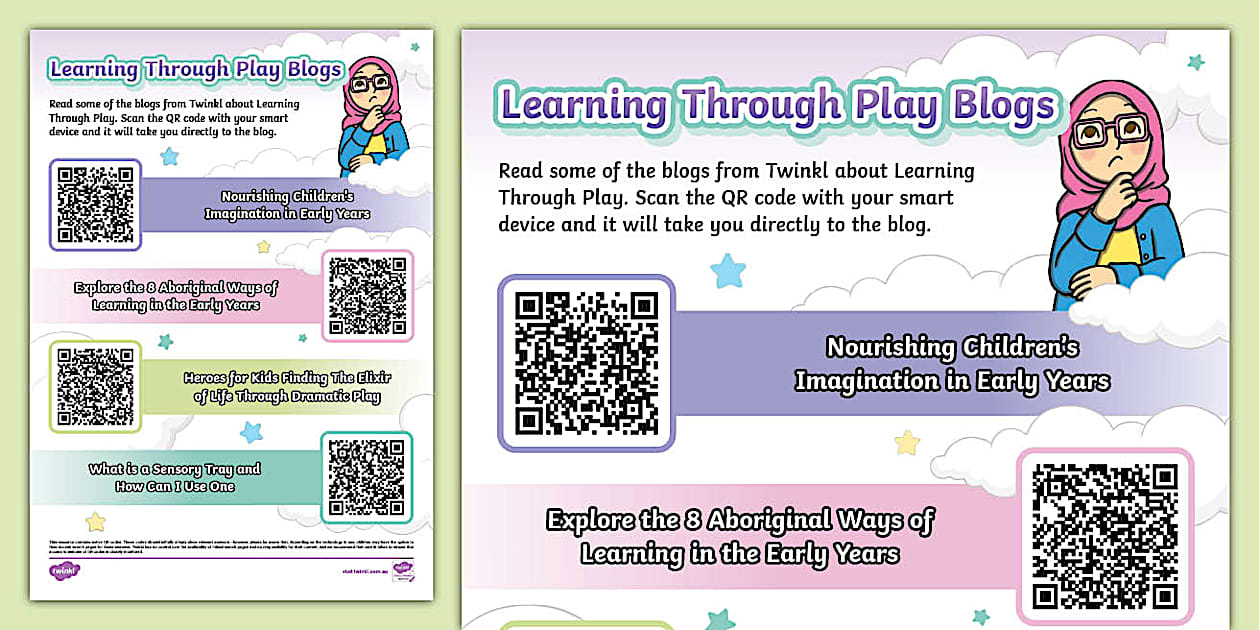 Learning Through Play Blogs QR Poster