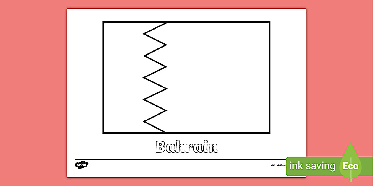 Bahrain Flag Colouring Sheet – Colouring Pages – Twinkl