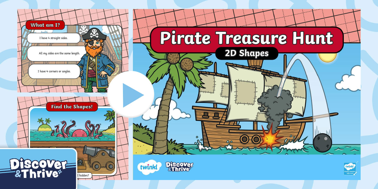 2D Shapes Pirates PowerPoint (professor feito) - Twinkl