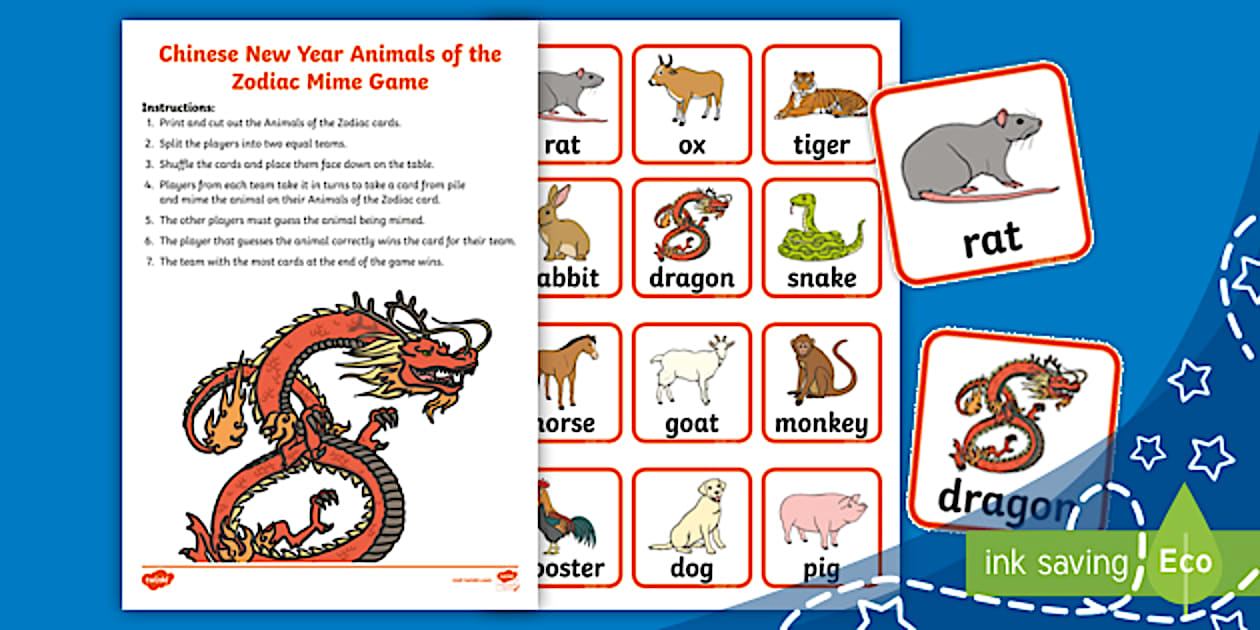 Chinese Zodiac Animals Mime Game (Teacher-Made) - Twinkl