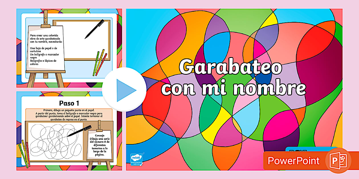 Powerpoint garabateando con mi nombre, regreso a clases