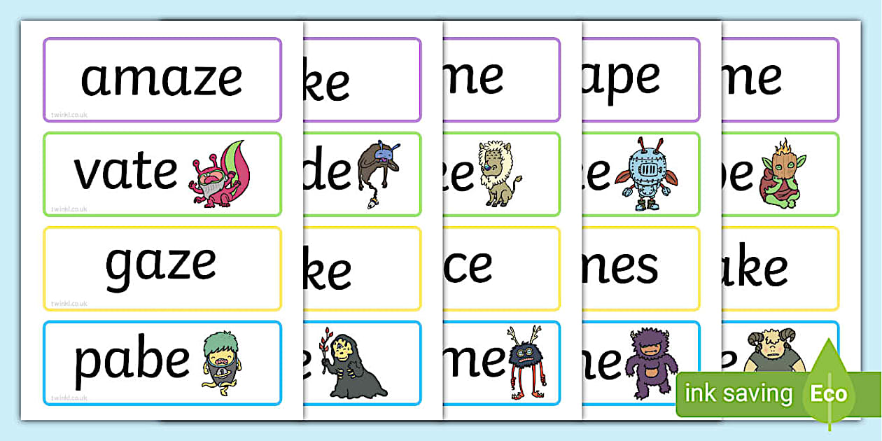 Phase 5 Phonics - Split Digraph Flashcards (teacher made)