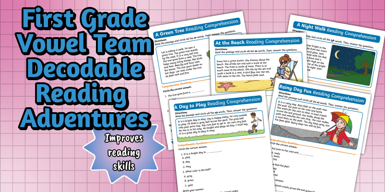 ARAL Resource Pack: First Grade Vowel Team Decodable Reading Adventures ...