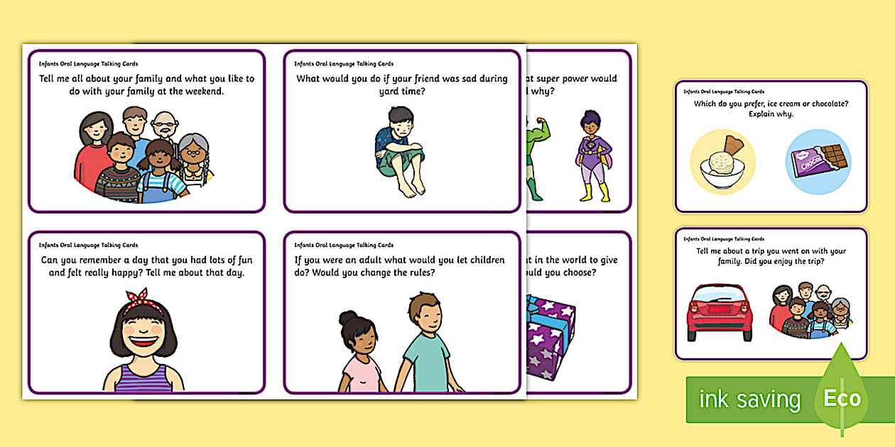 Infants Oral Language Talk Cards (teacher made) - Twinkl