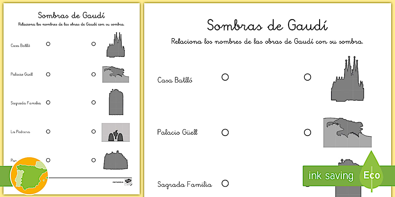 Ficha de actividad: Las sombras de Gaudí