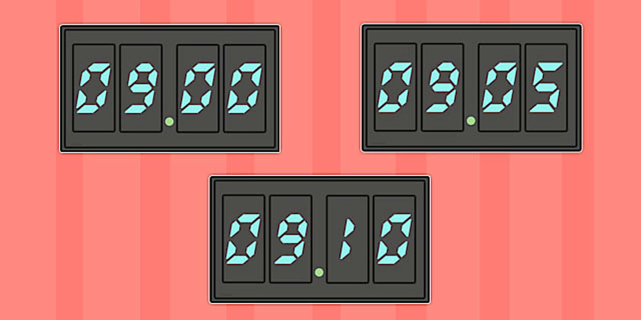 Black and White Display Digital Clocks (teacher made)