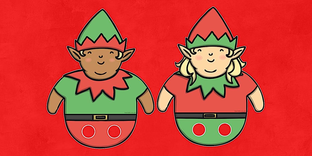Christmas Elf Finger Puppets (teacher made) - Twinkl
