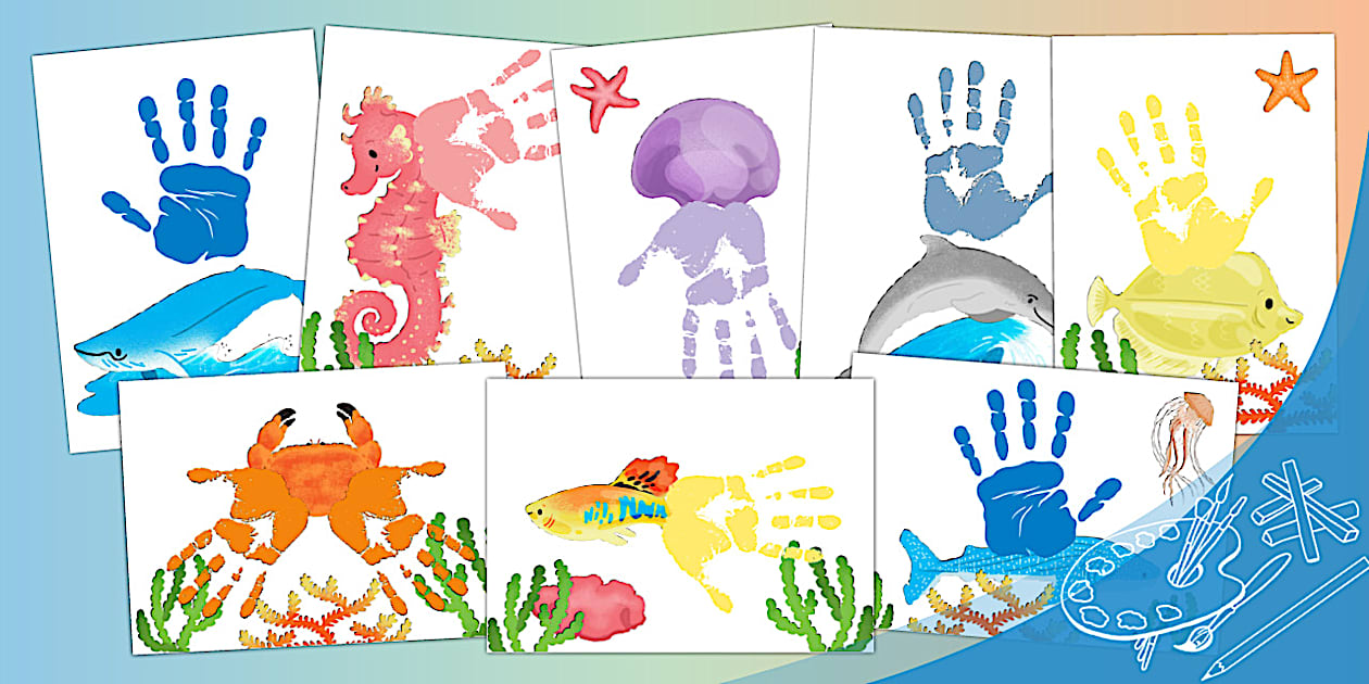 Under the Sea Handprint Activity Posters Pack