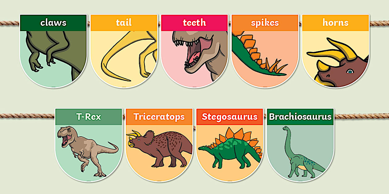 Dinosaur Key Vocabulary Display Bunting (teacher made)