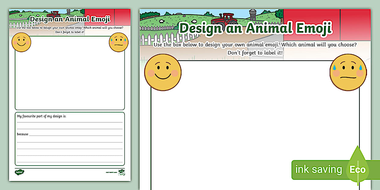 😊 Design You Own Animal Emoji Activity Worksheet