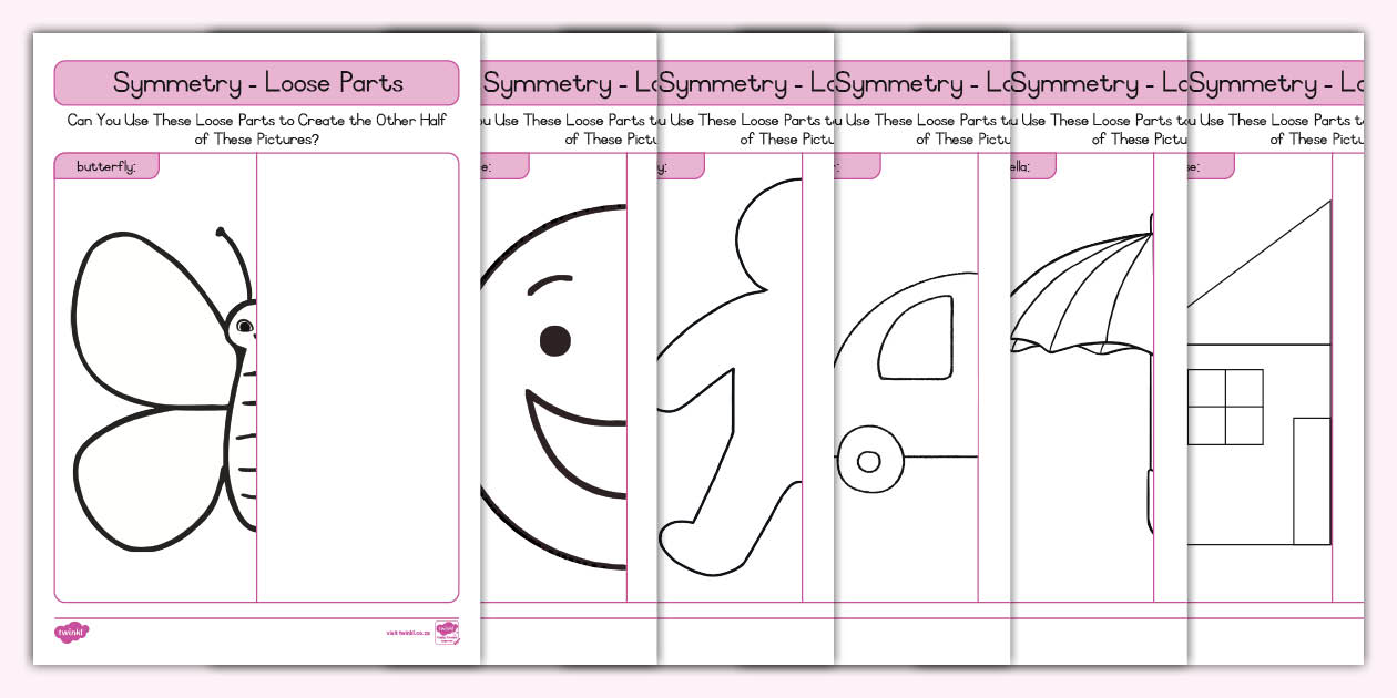 Maths - Term 4 - Symmetry- Worksheet: Loose Parts Activity