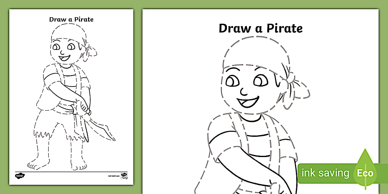 EYFS Draw a Pirate Pencil Control Activity | Twinkl - Twinkl
