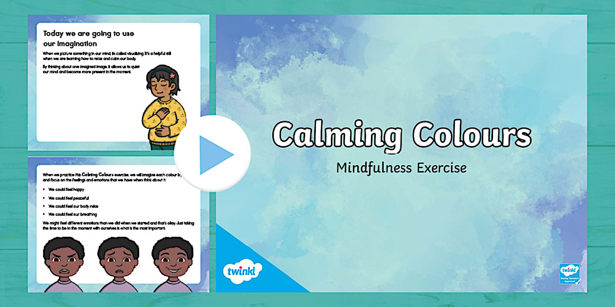 Calming Colours Mindfulness Exercise PowerPoint - Twinkl