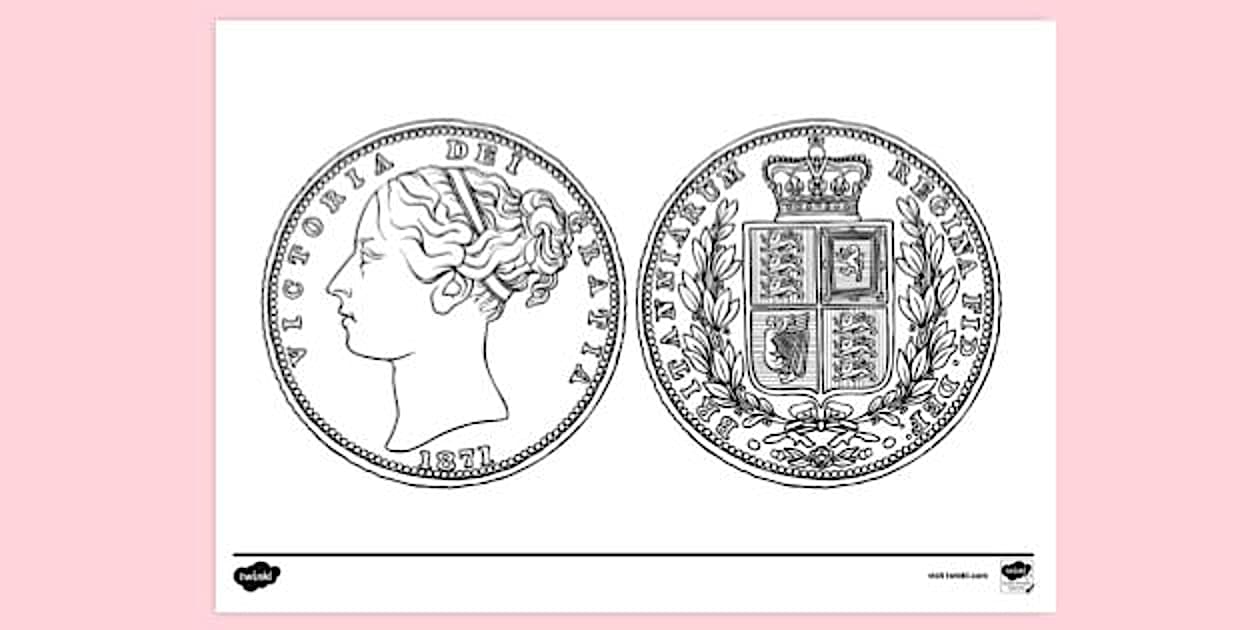 Sovereign Coin Colouring Sheets | Colouring Pages - Twinkl
