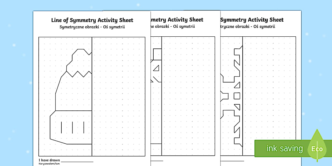 Winter Themed Symmetry Worksheet / Worksheets English/Polish - Winter ...