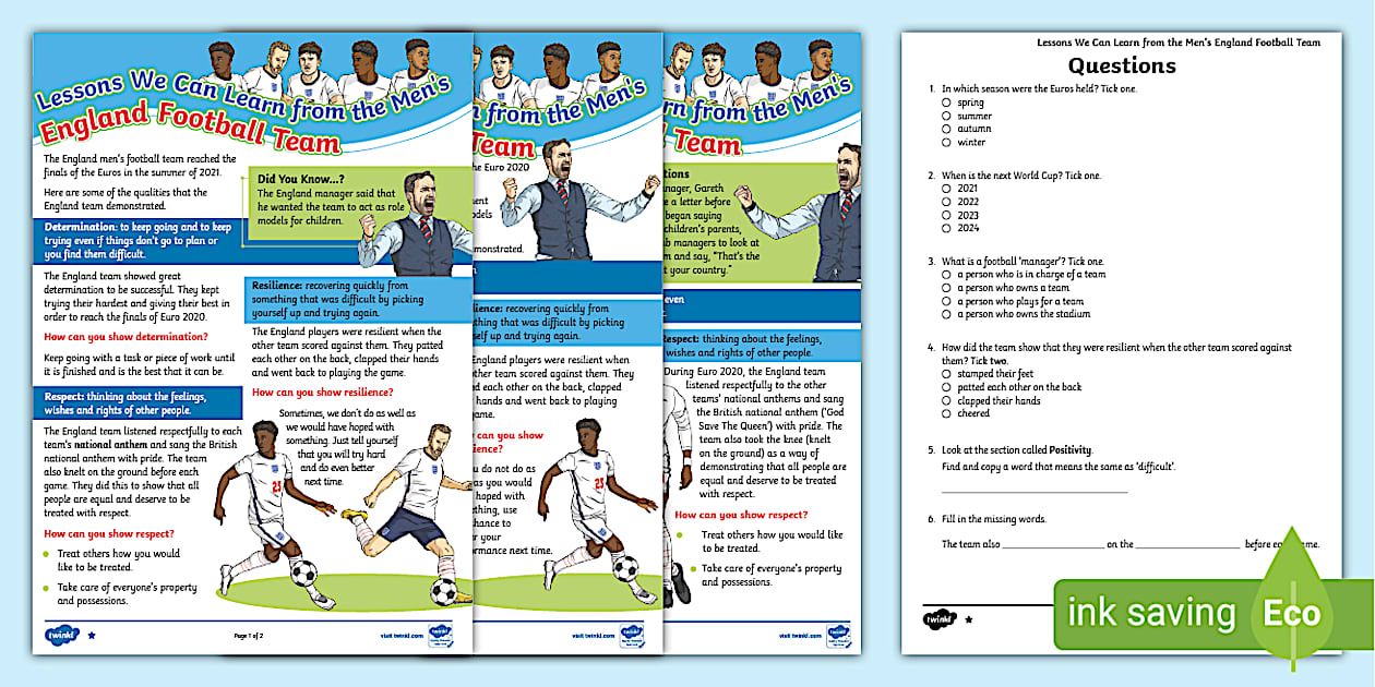LKS2 Lessons We Can Learn from the England Football Team