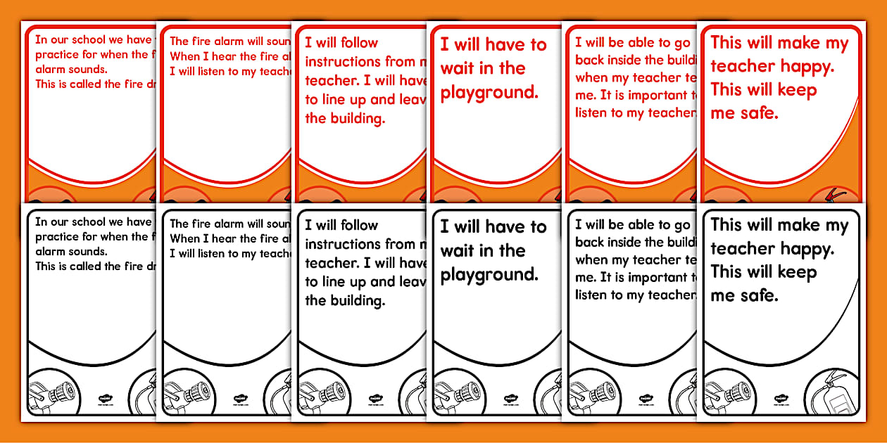 Editable The Fire Drill Social Situation (teacher made)