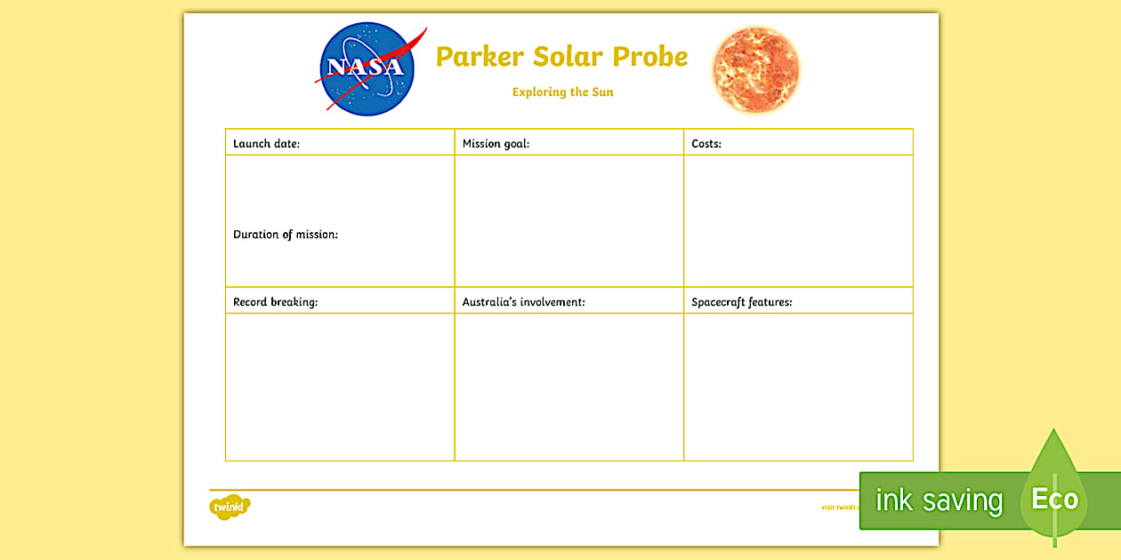 Black and White The Parker Solar Probe Research Worksheet