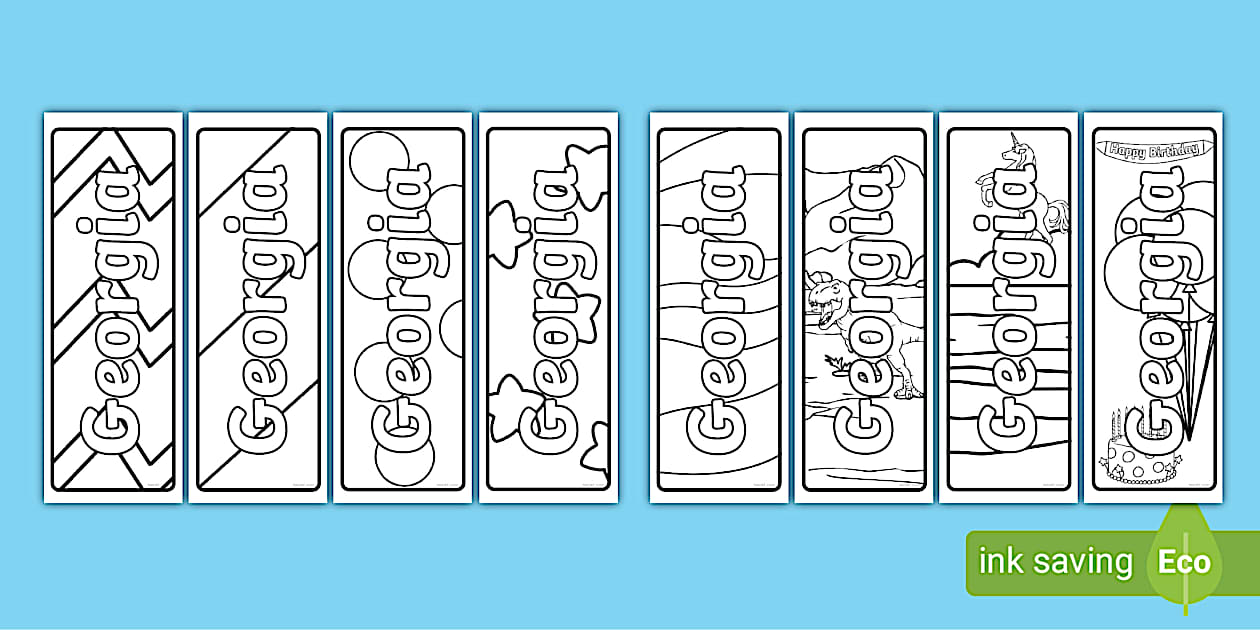 Georgia Name Simple Colouring Bookmarks (teacher made)