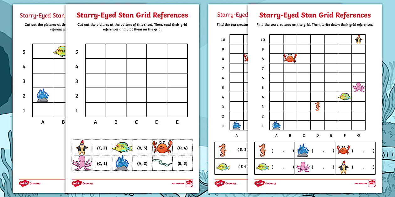 Starry-Eyed Stan Grid References Worksheet / Worksheets