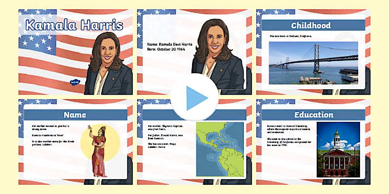 Kamala Harris Fast Facts PowerPoint - Twinkl