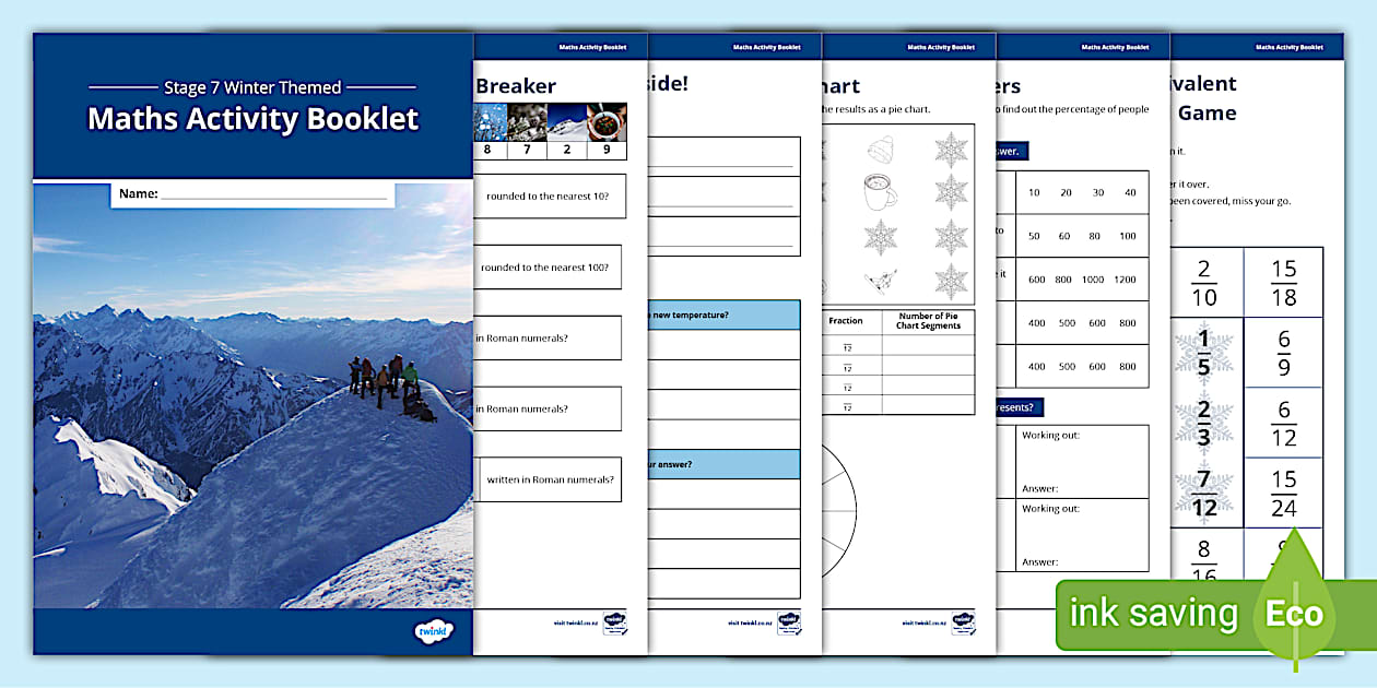 Stage 7 Winter-Themed Maths Booklet - Twinkl