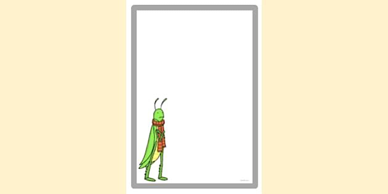 Grasshopper with Scarf Border | Page Borders | Twinkl