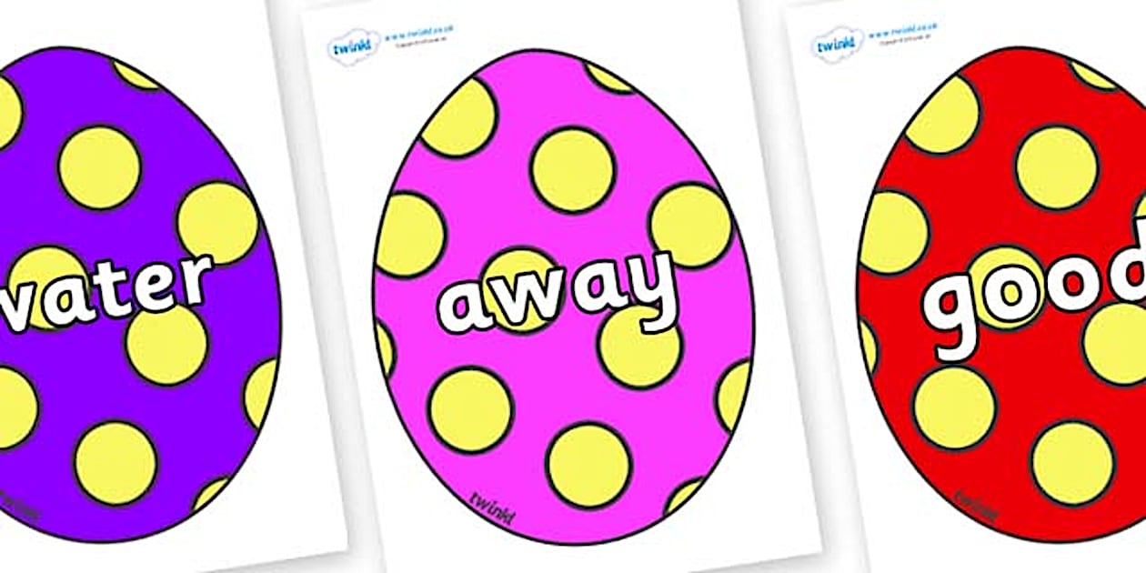 Next 200 Common Words on Easter Eggs (Spots) - Next 200 Common Words on