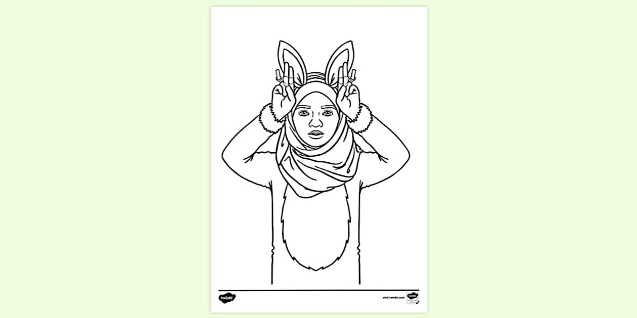 BSL Rabbit Colouring | Colouring Sheets (Teacher-Made)